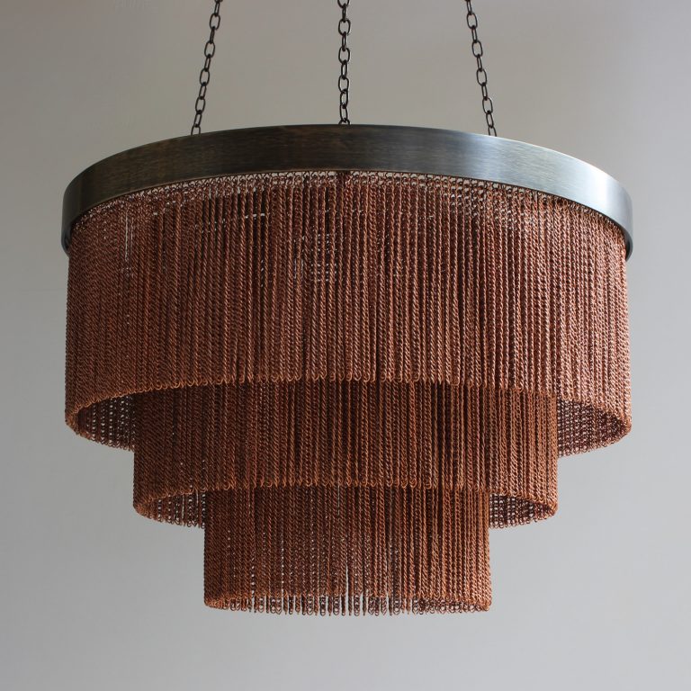 Copper Chain Shallow Chandelier - Tigermoth Lighting