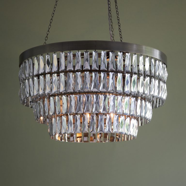 Silver Chain Shallow Chandelier - Tigermoth Lighting