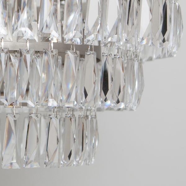 IP44 Clear Crystal Shallow Chandelier - Tigermoth Lighting