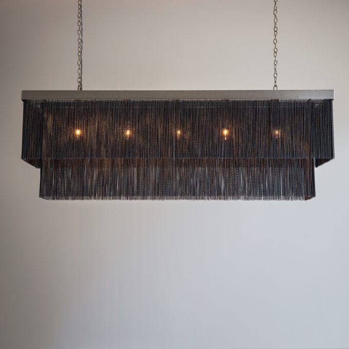 Black Chain Shallow Chandelier - Tigermoth Lighting