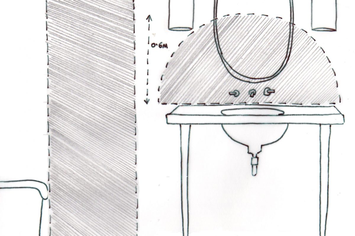 Bathroom Basin Area with Zones & Pendant Lights - Tigermoth Lighting