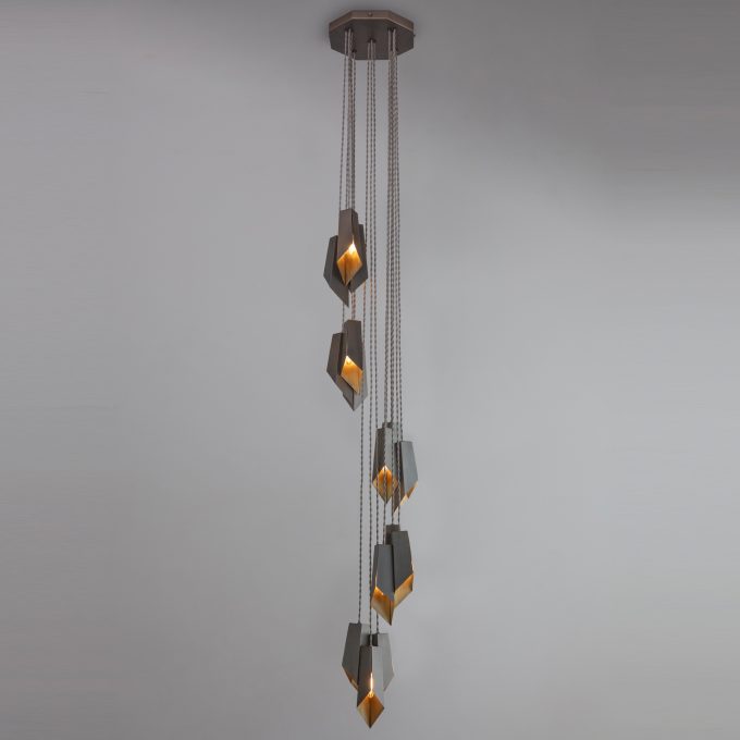 Bronze Fold Cascade Chandelier - Tigermoth Lighting