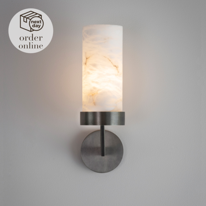 Compass Wall Light in Bronze with Alabaster - Tigermoth Lighting