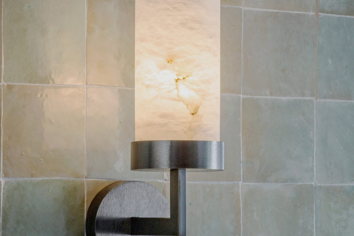 IP44 Compass Wall Light in Bronze with Alabaster - Tigermoth Lighting