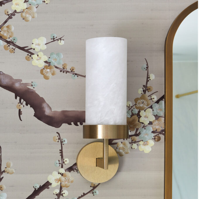 Compass Wall Light in Gold with Alabaster - Tigermoth Lighting