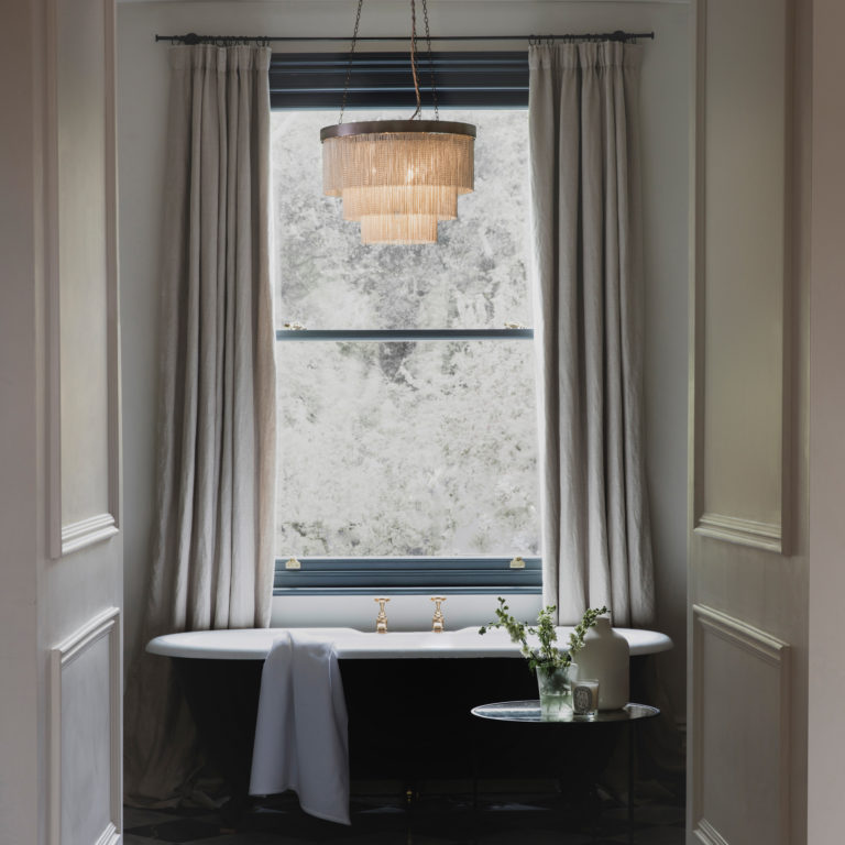 IP44 Clear Crystal Shallow Chandelier - Tigermoth Lighting