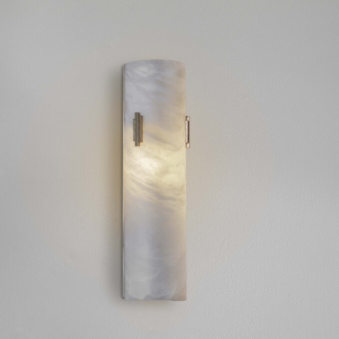 Alabaster Wall Light with Deco or Leaf - Tigermoth Lighting